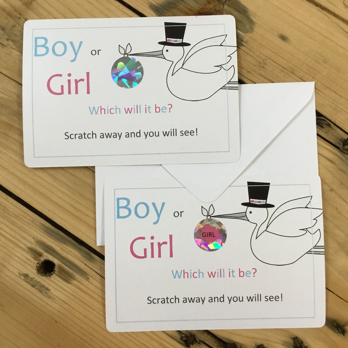 Gender Reveal Card. Scratch off Baby Sex Reveal Cards. Gender - Etsy UK