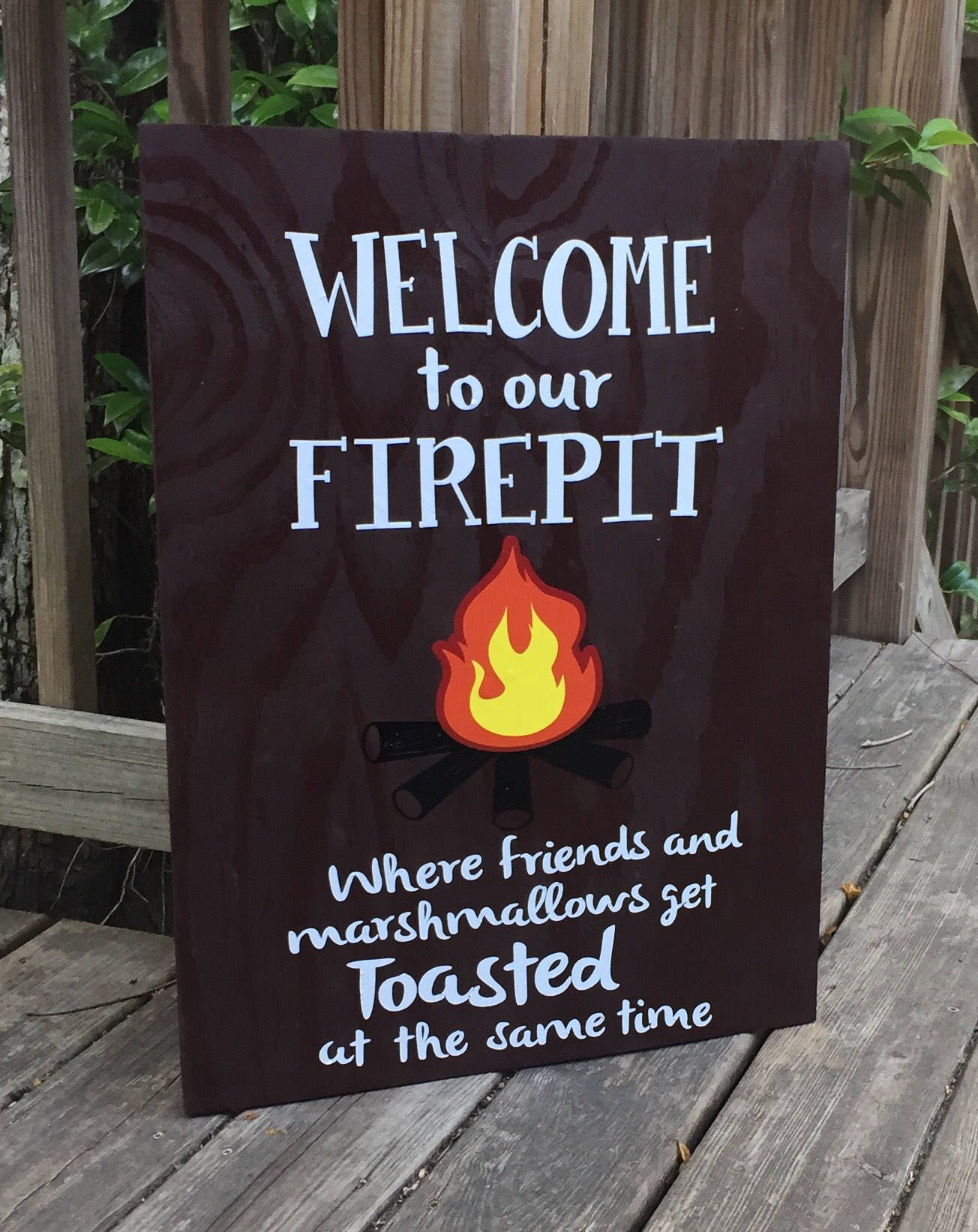Welcome to Our Fire Pit Sign Fire Pit Sign Wooden Sign | Etsy