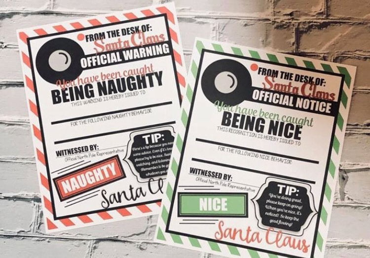 Santa Notice of Naughty or Nice Post Cards Santa Mail - Etsy