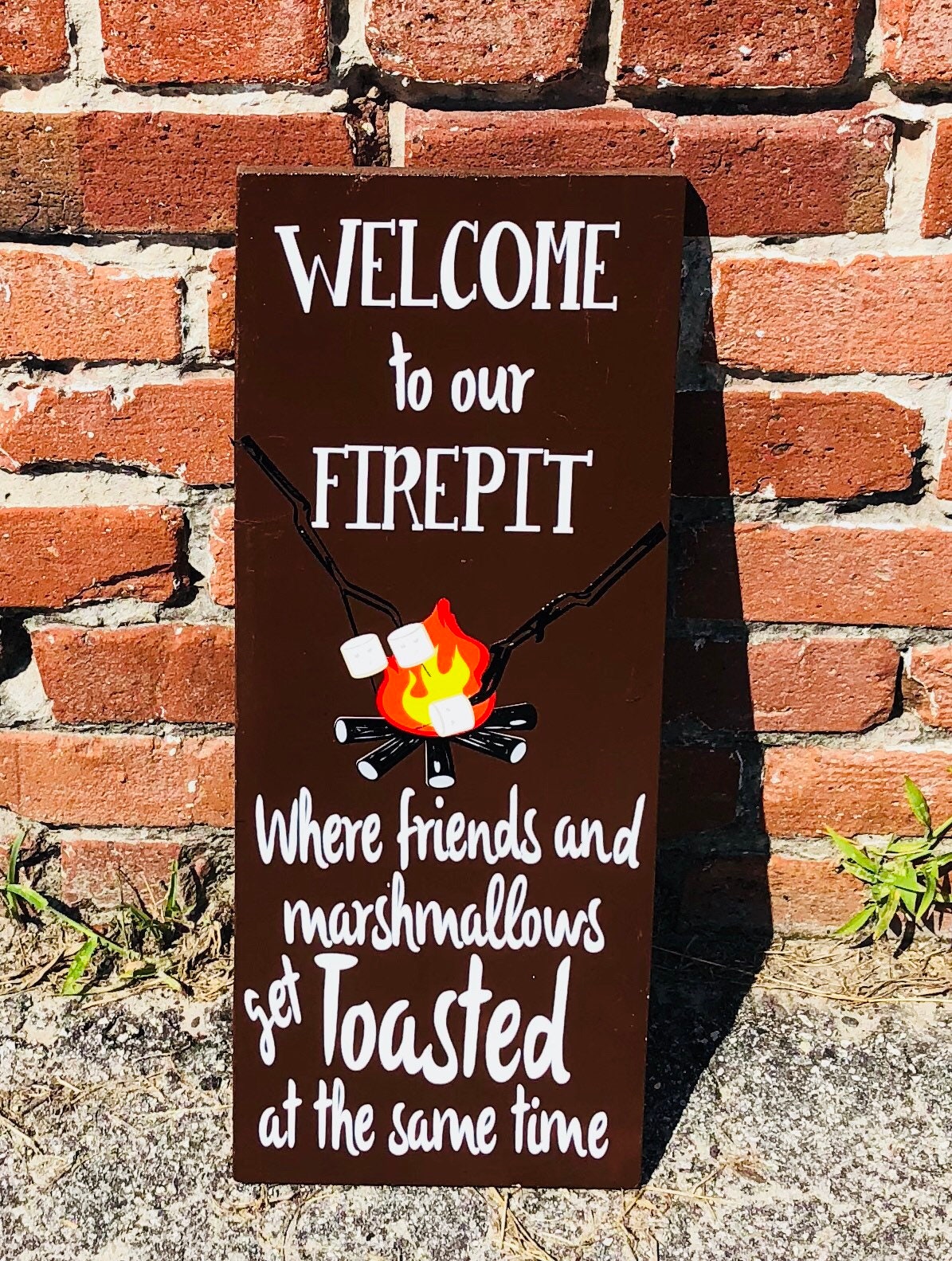 Welcome to Our Fire Pit Sign Fire Pit Sign Wooden Sign | Etsy