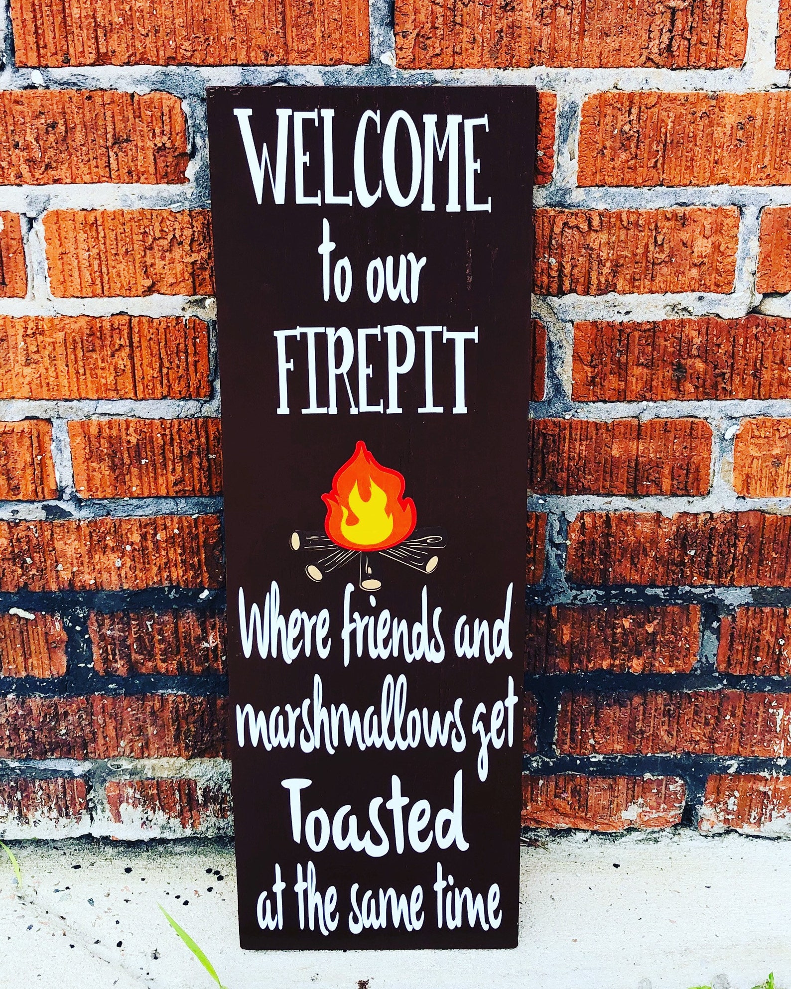 Welcome to Our Fire Pit Sign Fire Pit Sign Wooden Sign | Etsy