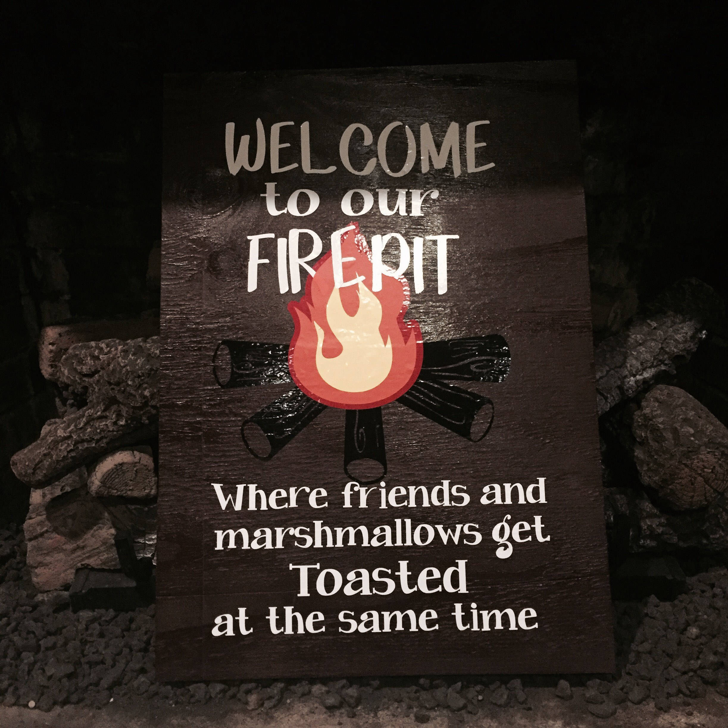 Welcome to Our Fire Pit Sign Fire Pit Sign Wooden Sign | Etsy