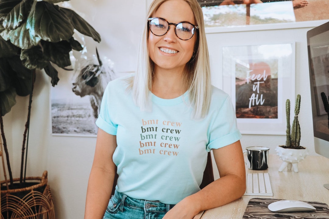 Wavy Retro BMT Crew Shirt, Bone Marrow Transplant Nurse Tech Oncology ...