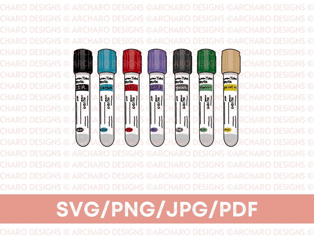 Rainbow Lab Tubes SVG | Colorful Medical Clipart for Cricut ...