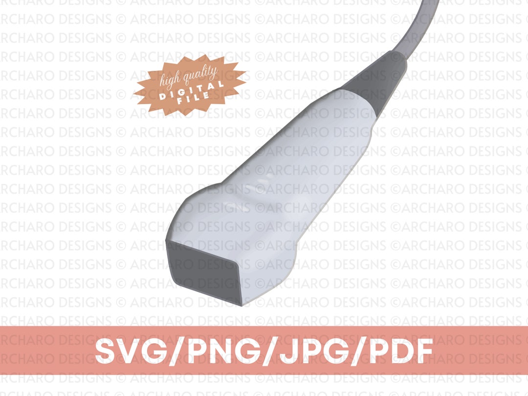 Cardiac Probe SVG, Ultrasound Tech Craft, Hospital PNG (digital ...