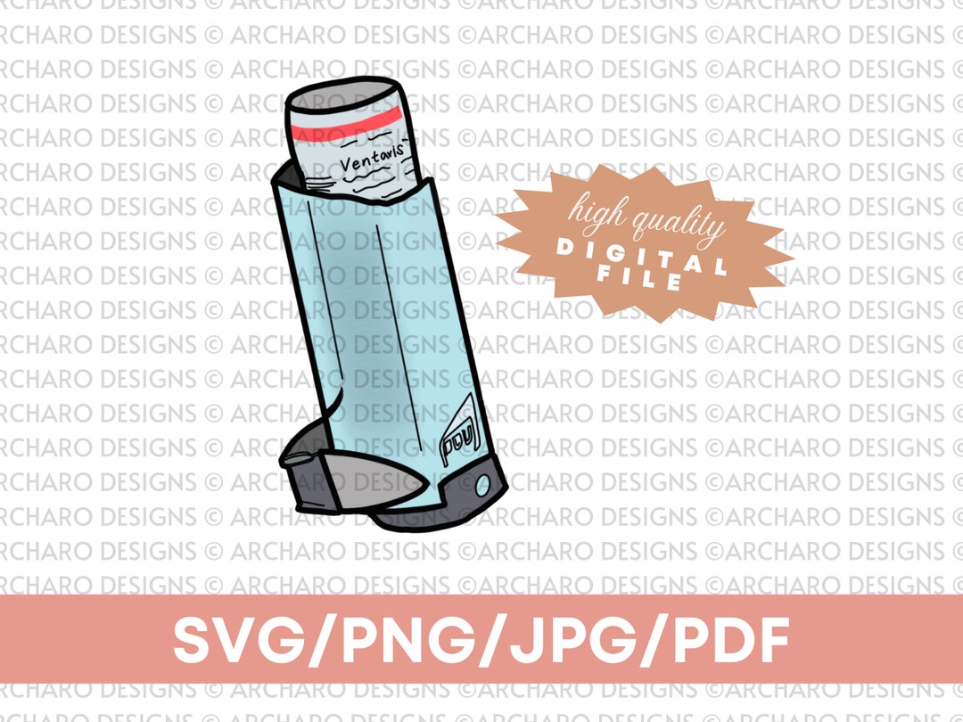 Albuterol Inhaler SVG File, Pulmonary SVG Cut File, Png Jpg Pdf ...
