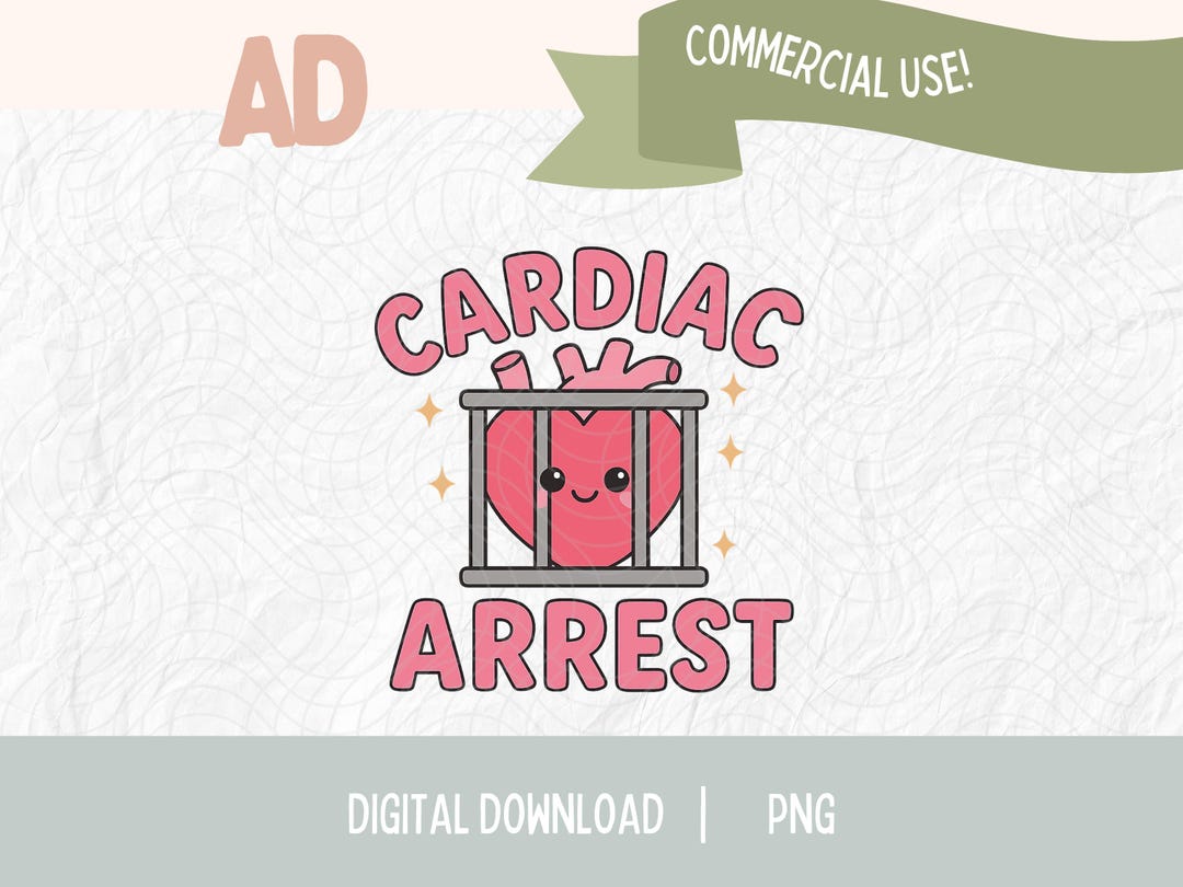 Cardiac Arrest PNG – Funny Medical Heart Design for Nurse Shirt, Mug ...