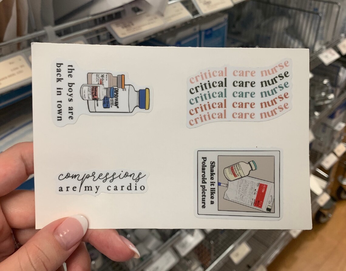 Critical Care Nurse Sticker Set ICU MICU Stickers Cute - Etsy