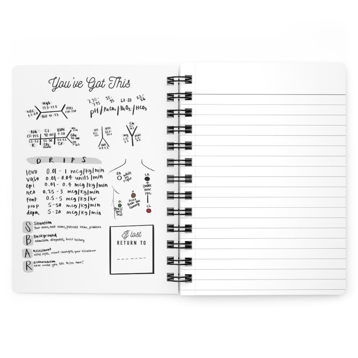 Bohemian Boho Stethoscopes Spiral Bound Notebook Student Gift | Etsy