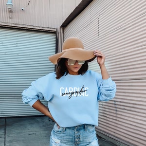 Cursive Block Cardiac Sonographer Sweatshirt, Sonography Ultrasound ...