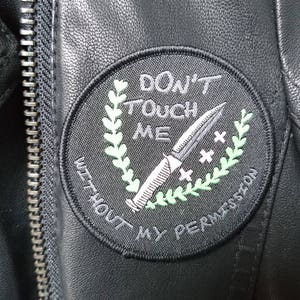 Don't Touch Me Black Embroidered Iron on Patch - Etsy