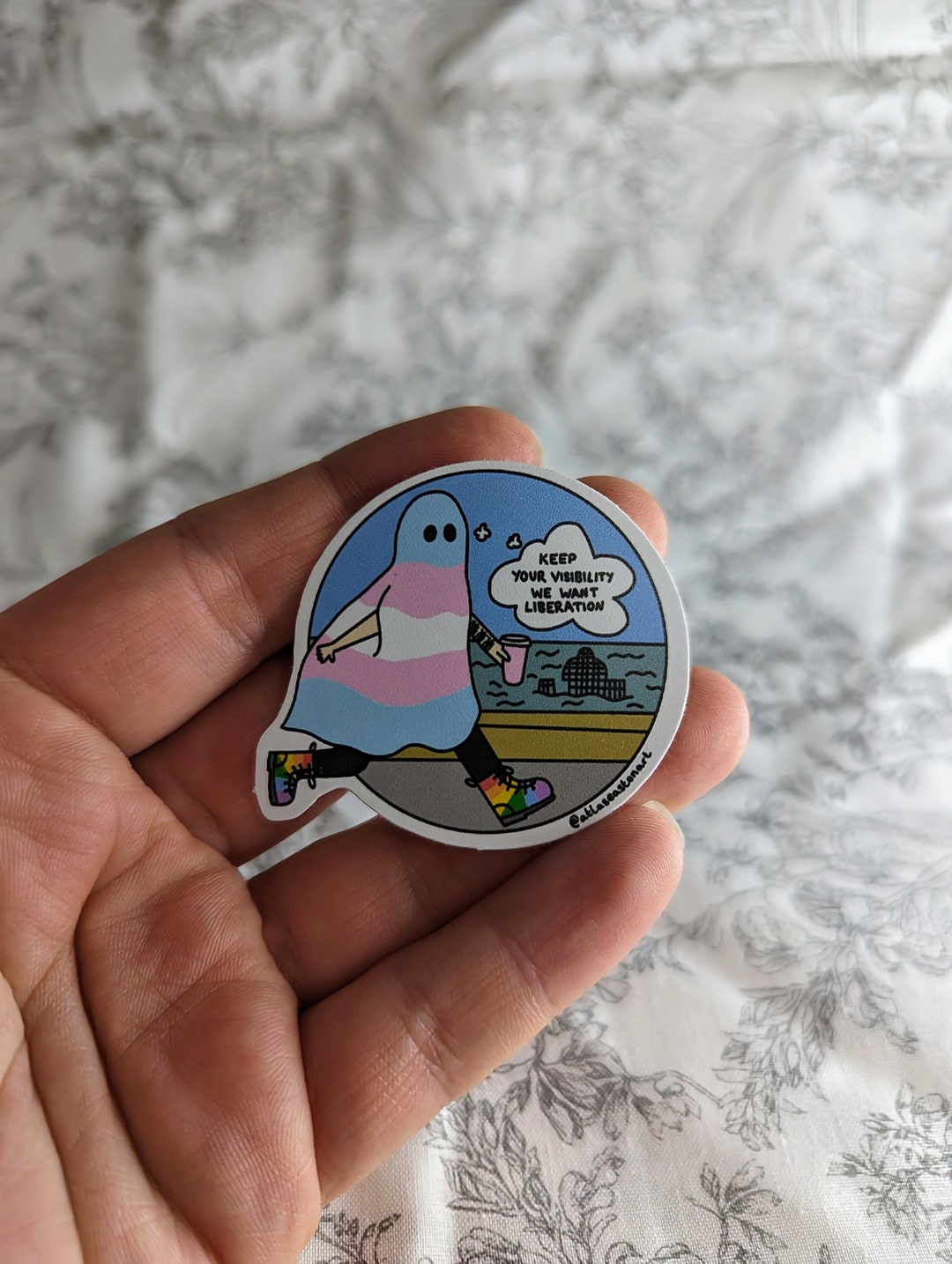 Trans Ghost Small Vinyl Sticker - Etsy