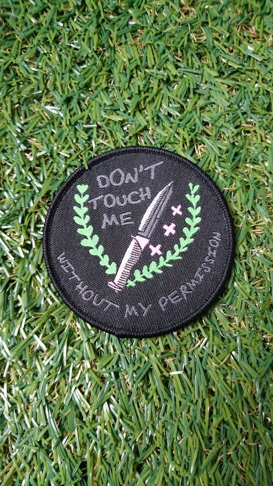 Don't Touch Me Black Embroidered Iron on Patch - Etsy