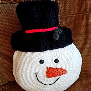 Snowman Pillow Crochet Pattern, PDF Instant Download Winter Decor - Etsy