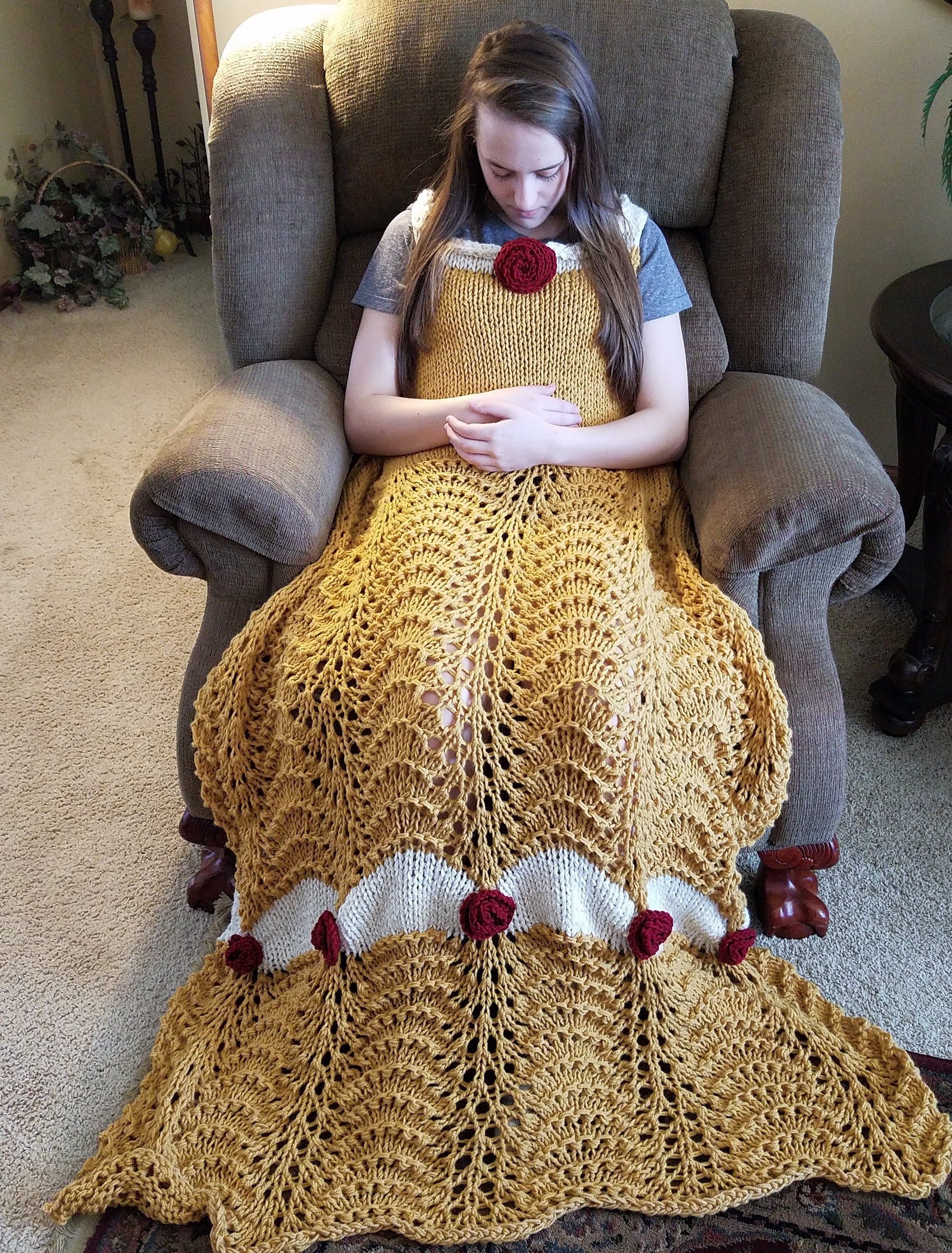 Knit Princess Dress Blanket Knitting Pattern PDF Instant - Etsy