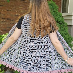 PATTERN: Trellis Lace Vest Crochet PDF Instructions, Size Inclusive XS ...