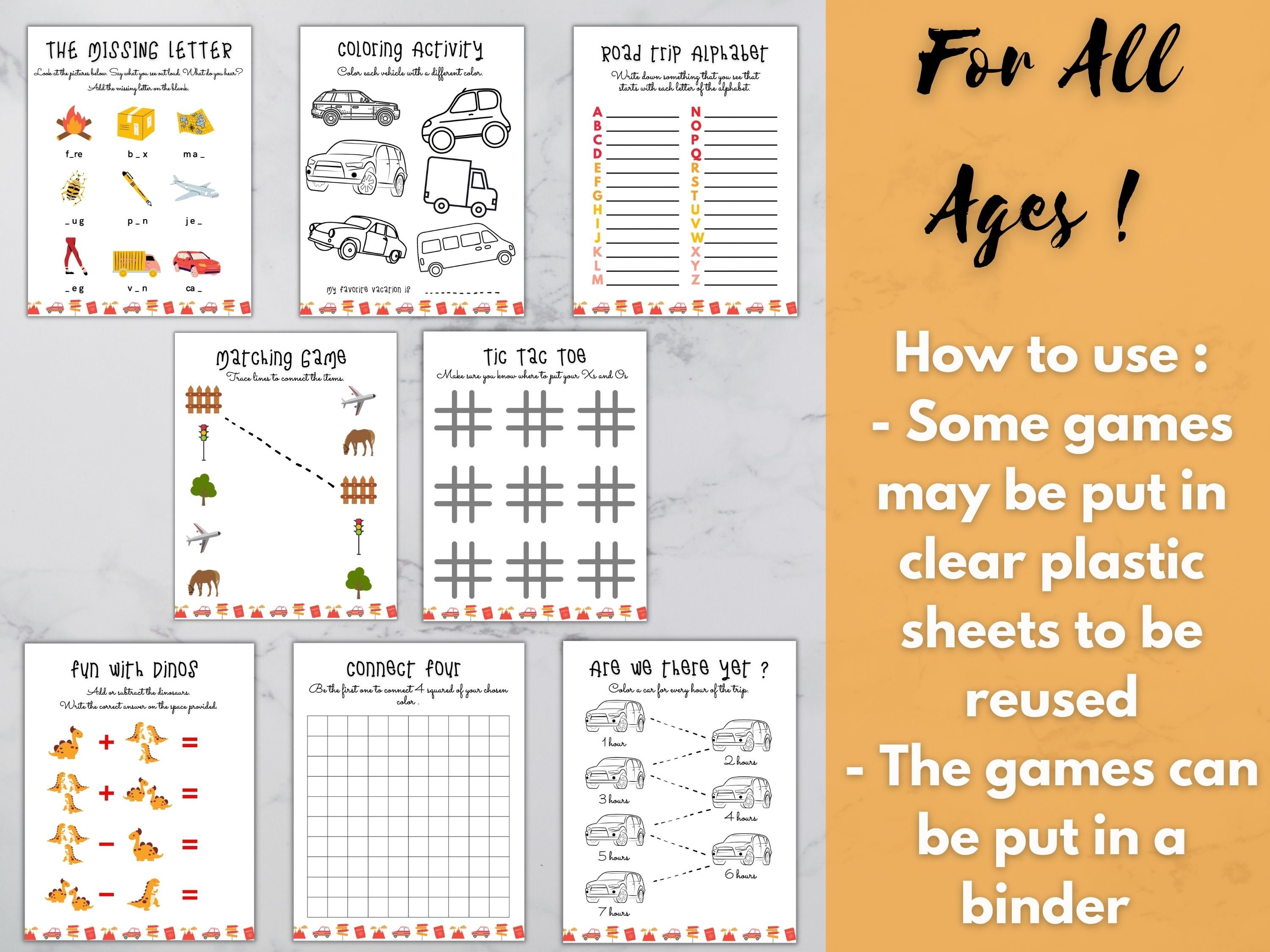 Large Road Trip Activity Pack - Ultimate Binder - Printable Fun Kids ...