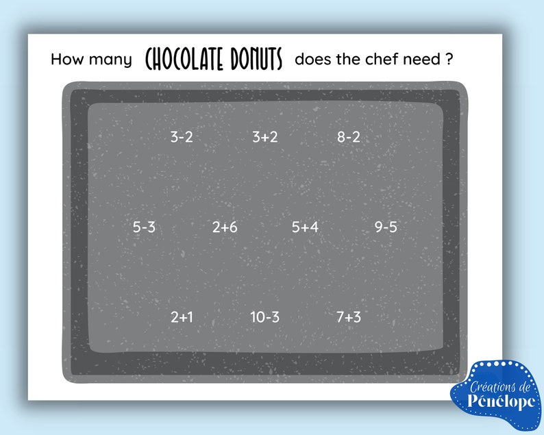 Donut Themed Counting Activity | Preschool Busy Book Donuts | Additions ...