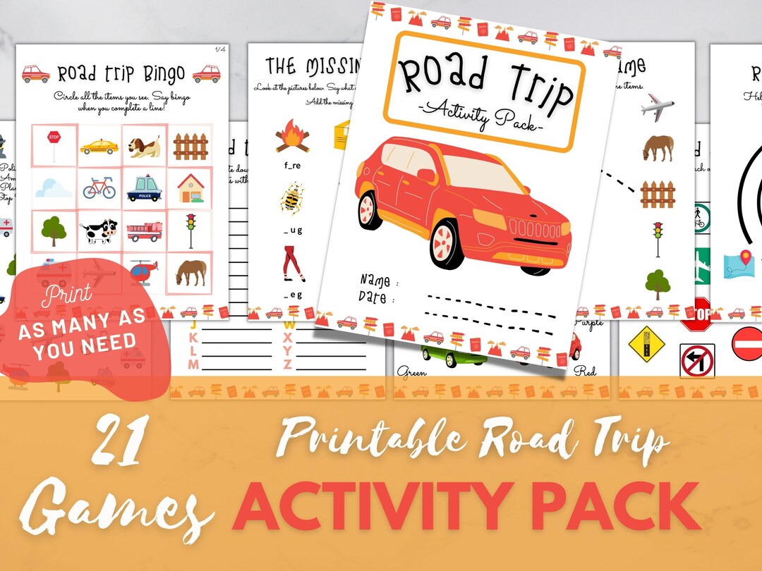 Large Road Trip Activity Pack - Ultimate Binder - Printable Fun Kids ...