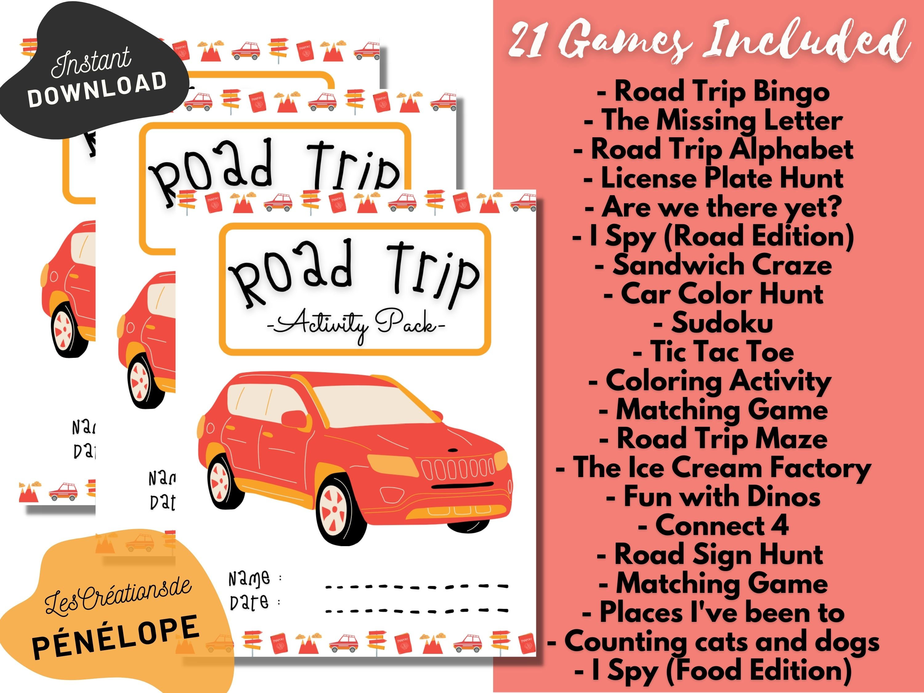 Large Road Trip Activity Pack - Ultimate Binder - Printable Fun Kids ...