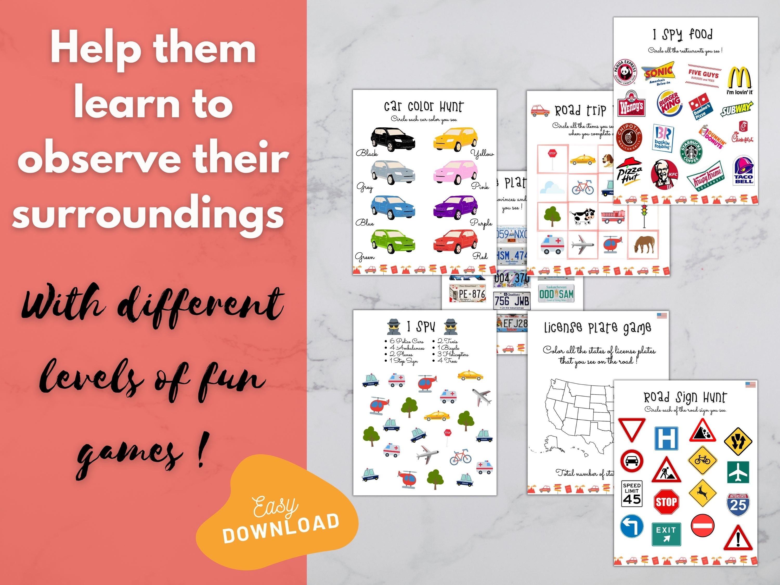 Large Road Trip Activity Pack - Ultimate Binder - Printable Fun Kids ...