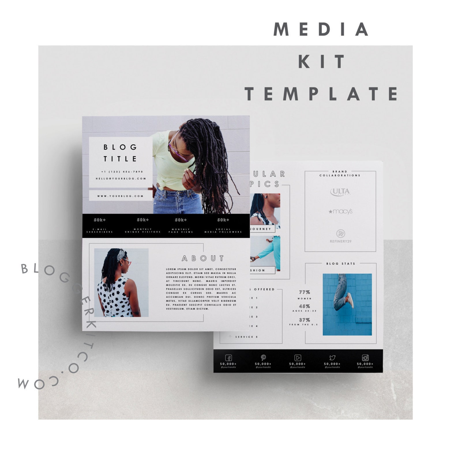 Two-page Media Kit Template Press Kit Template Electronic - Etsy