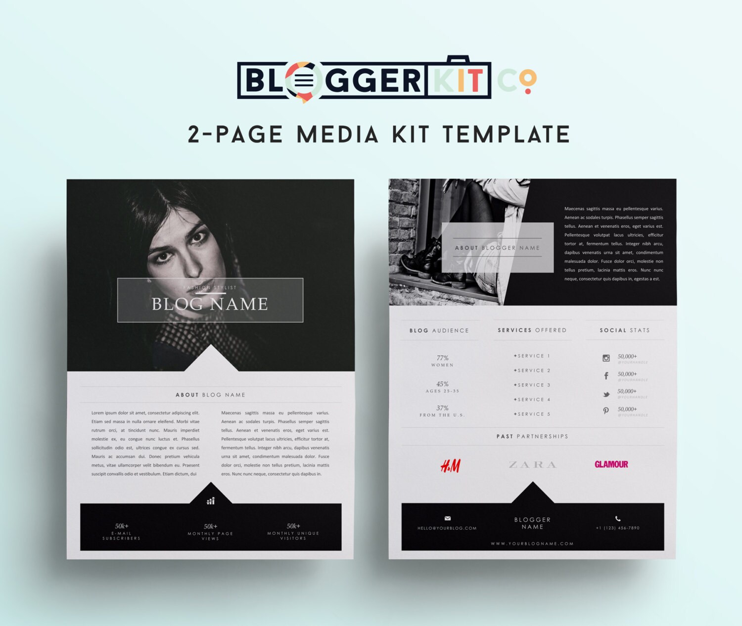 Two-Page Media Kit Template Press Kit Template Electronic | Etsy
