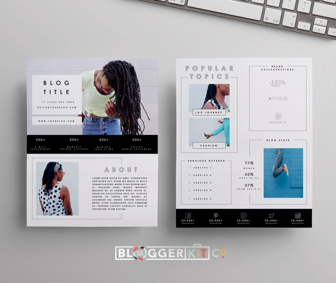 Two-page Media Kit Template Press Kit Template Electronic - Etsy