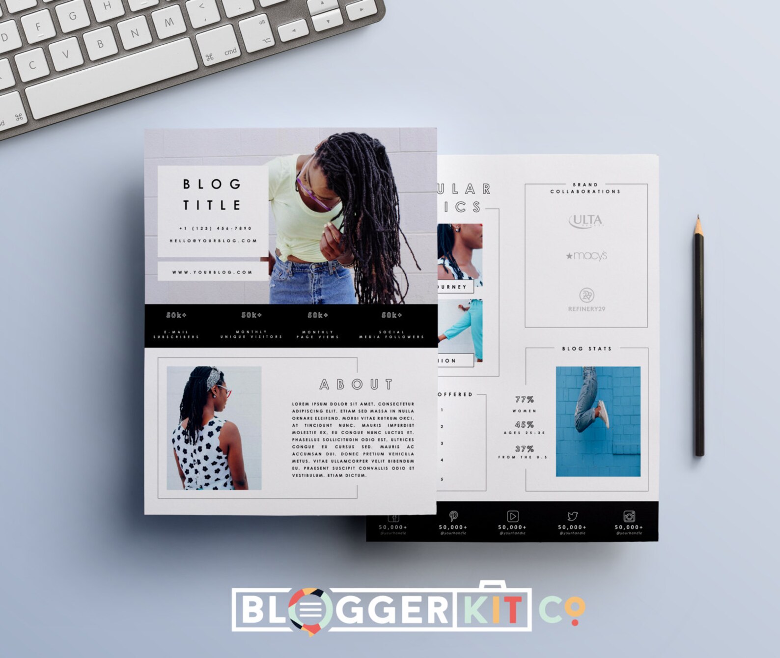 Two-page Media Kit Template Press Kit Template Electronic - Etsy