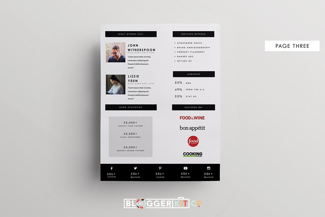 Three-page Media Kit Template | Press Kit Template | Electronic Press ...