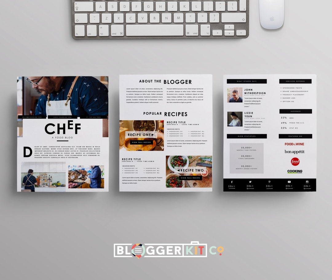 Three-page Media Kit Template | Press Kit Template | Electronic Press ...