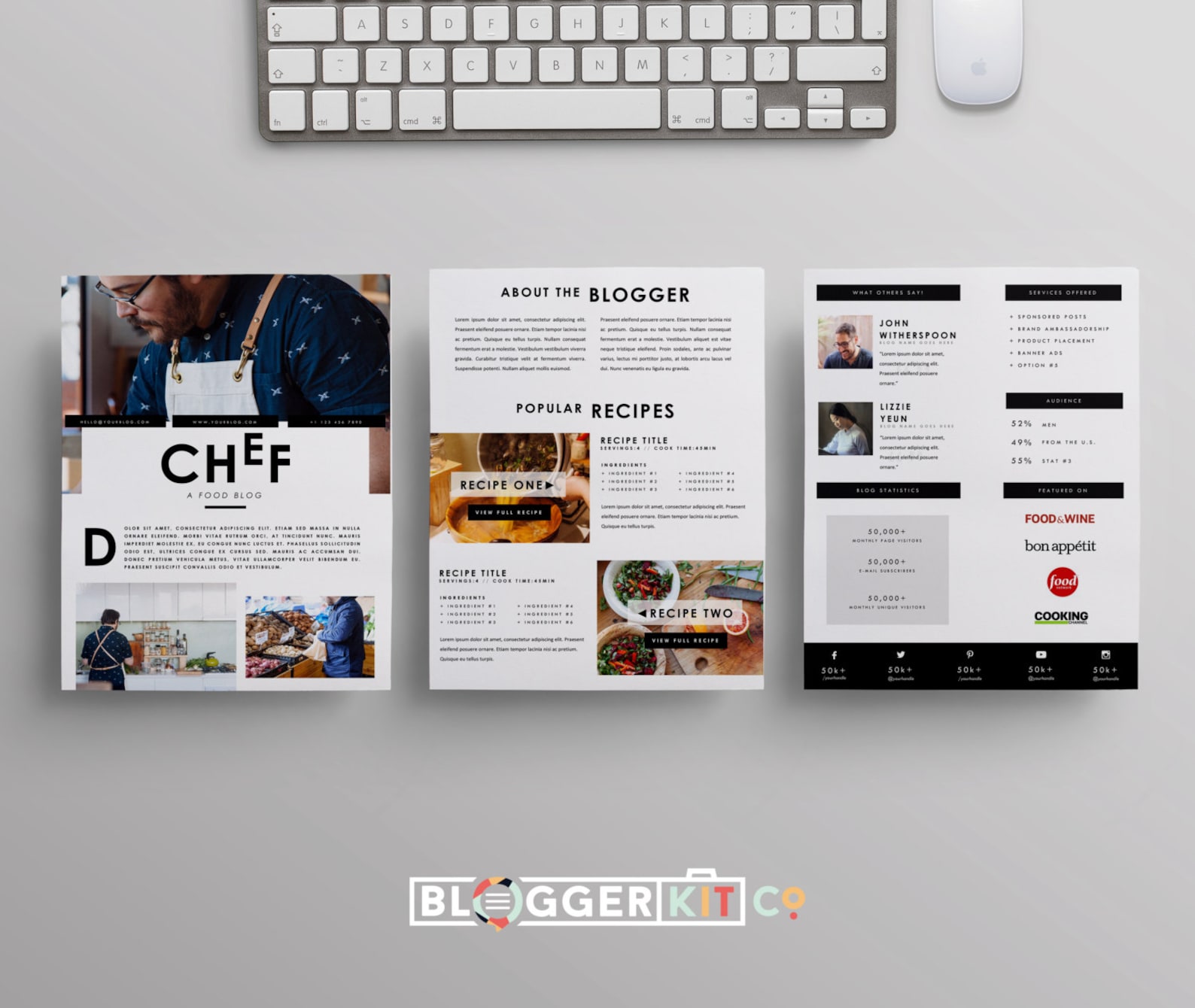 Three-page Media Kit Template | Press Kit Template | Electronic Press ...