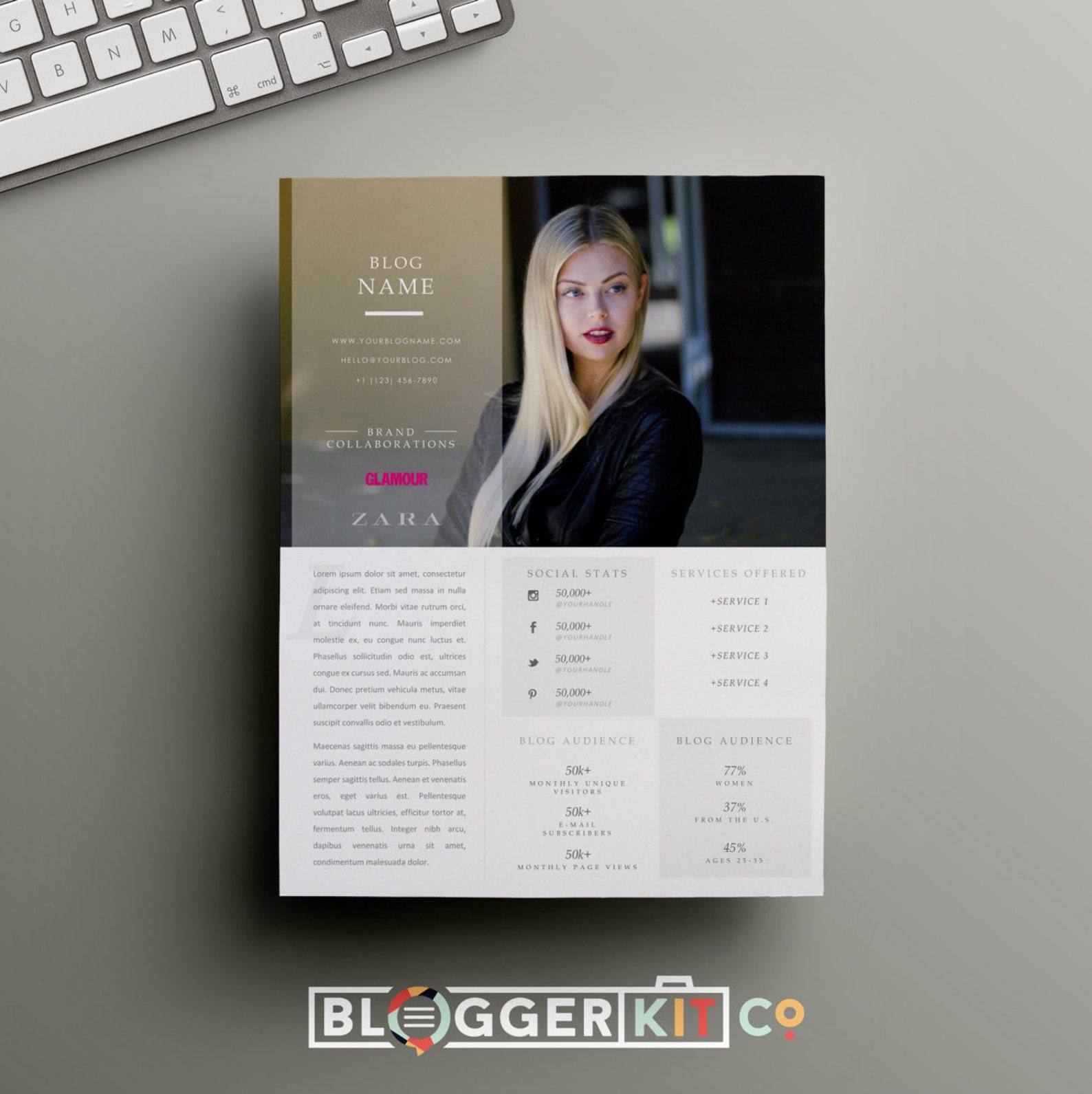 One-page Media Kit Template Press Kit Template Electronic | Etsy