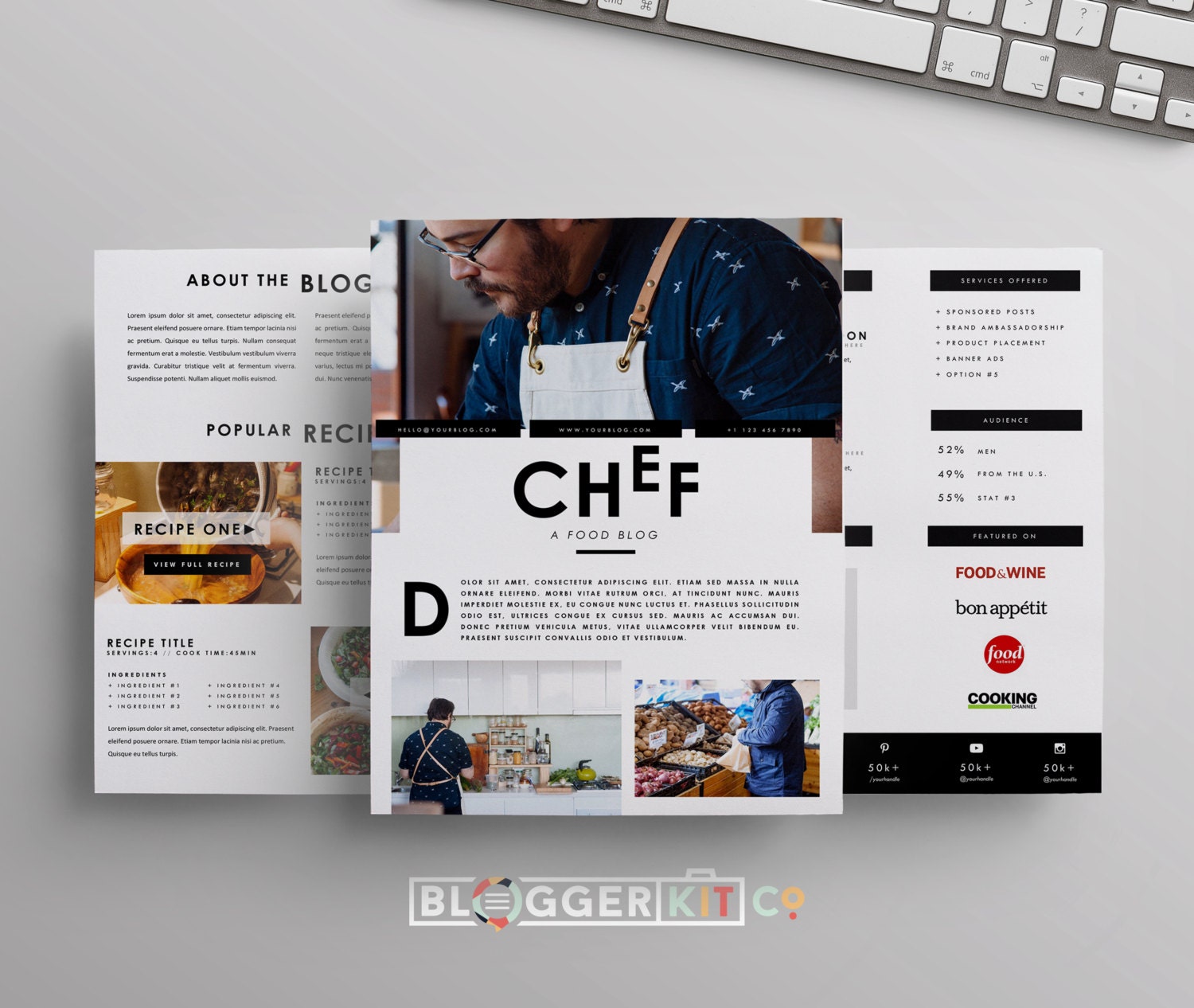 Three-page Media Kit Template | Press Kit Template | Electronic Press ...