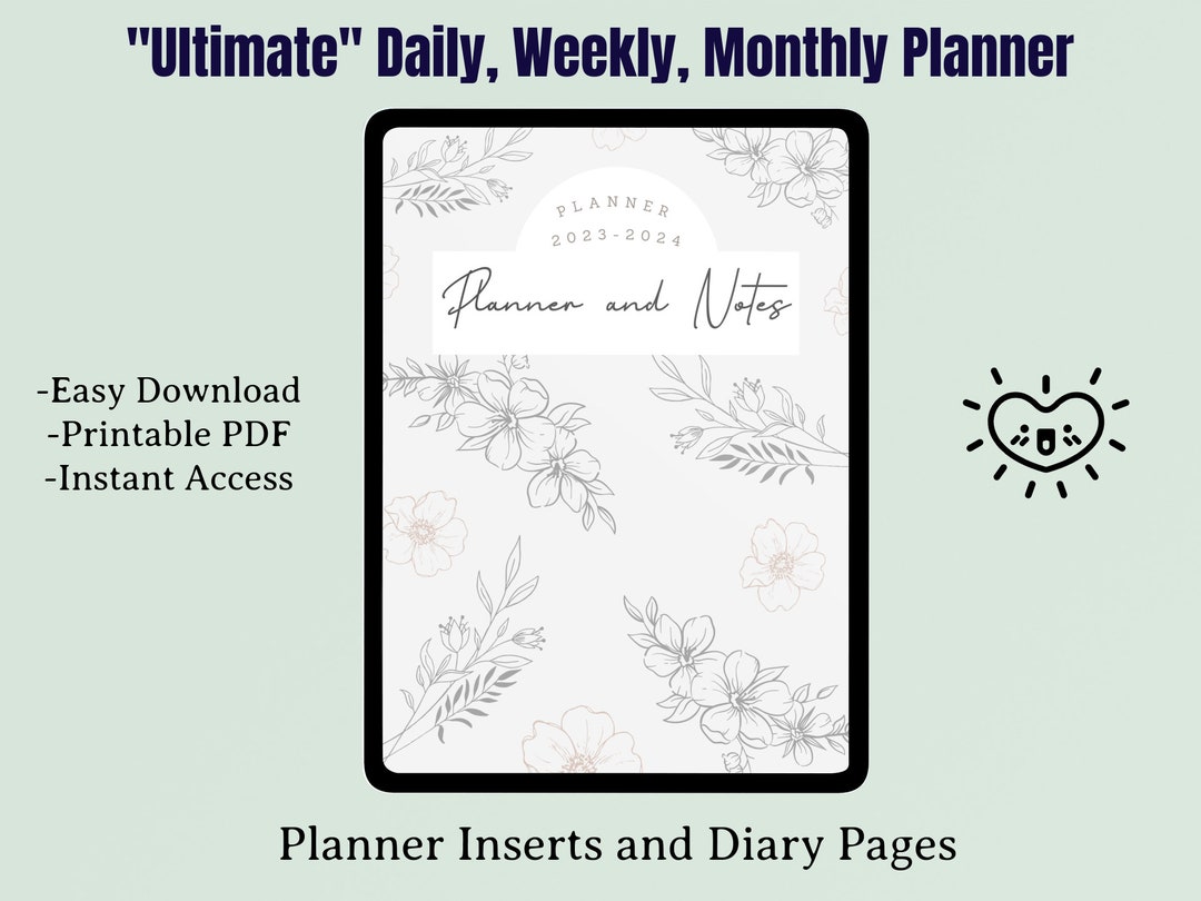 Digital Planner 2023-24 Planner Daily, Monthly, Weekly Page Inserts ...