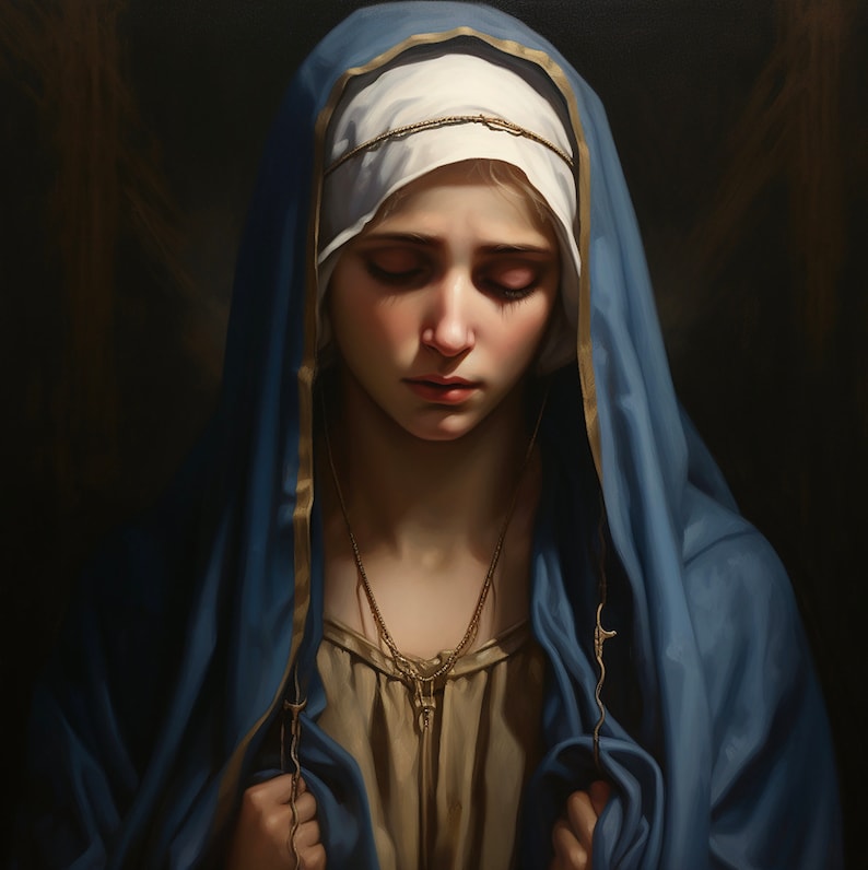Sorrowful Blessed Mother Mary - Digital Download - Etsy