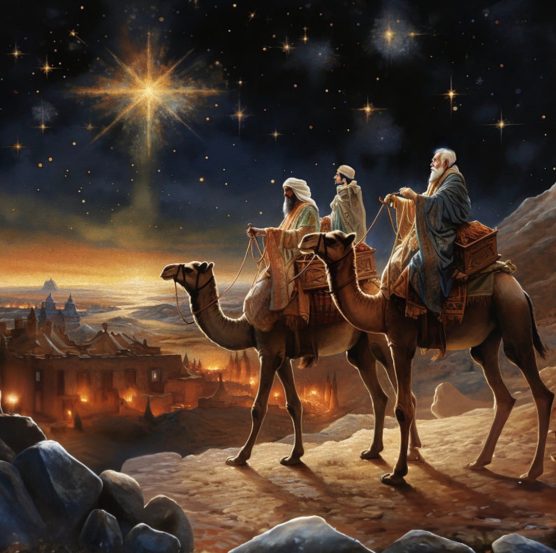 Three Wise Men Digital Art: Video & Live Wallpaper | Nativity Scene ...