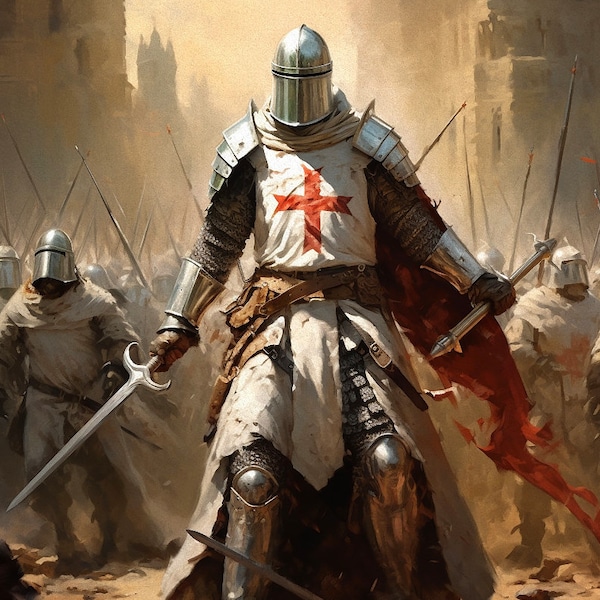 Knights Templar Paintings - Etsy