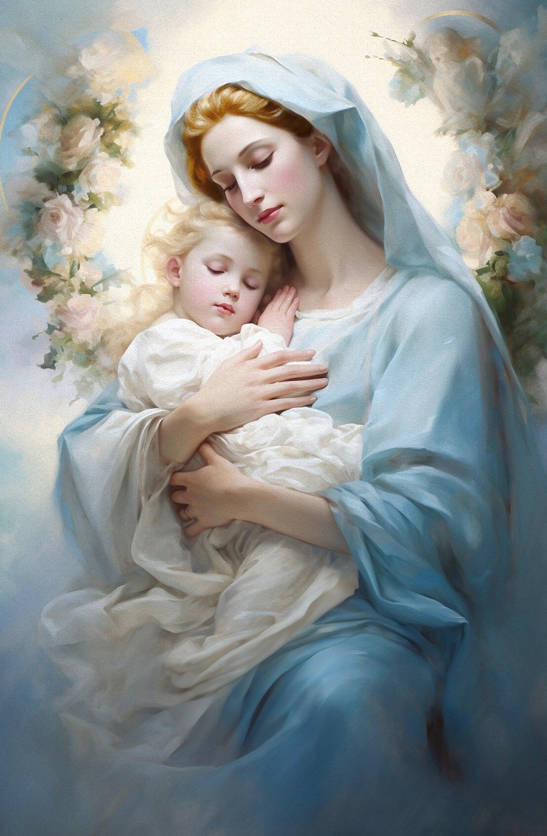 Divine Embrace: Our Lady and Jesus Digital Download Print, Christian ...