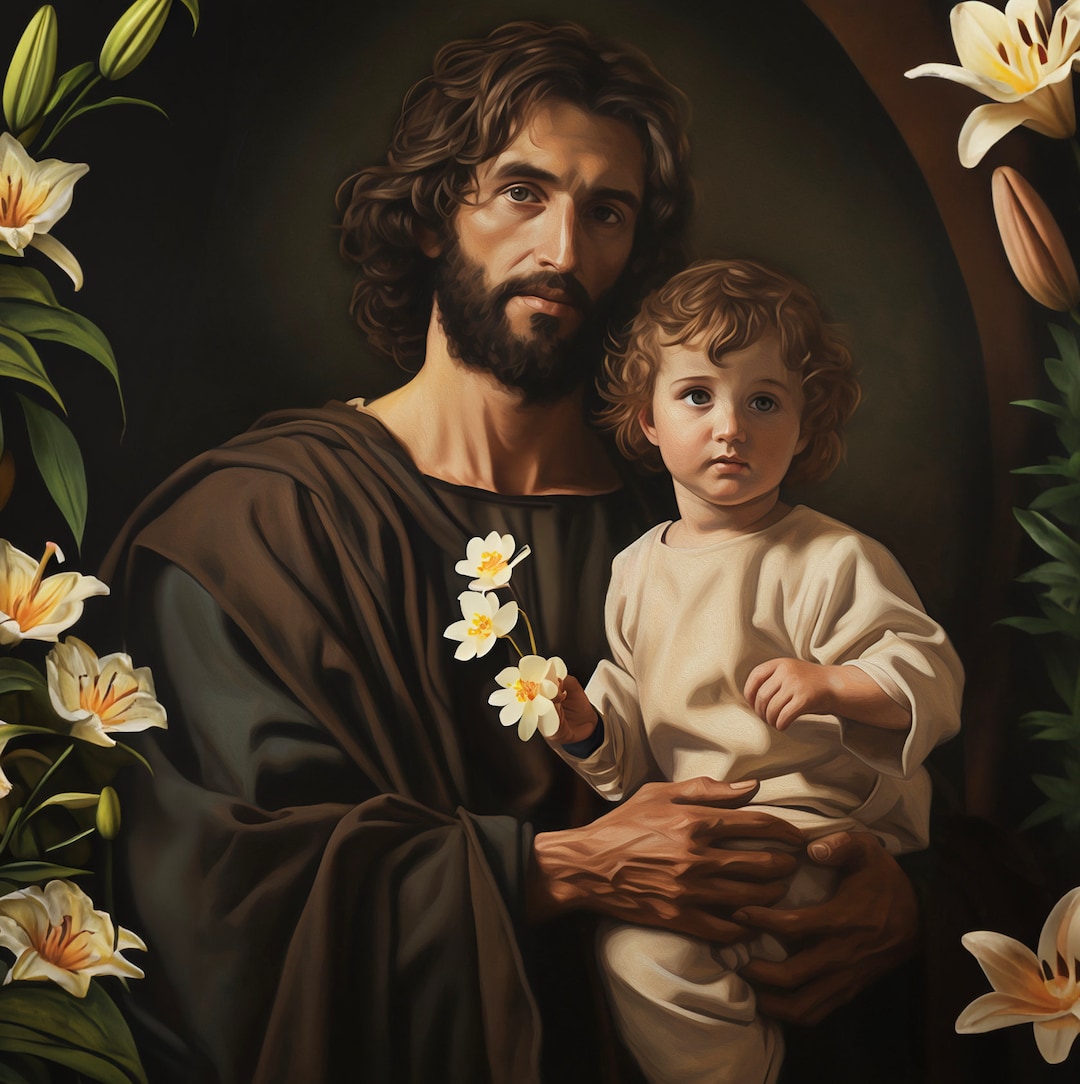 Saint Joseph and Child Jesus Digital Download Print - Etsy