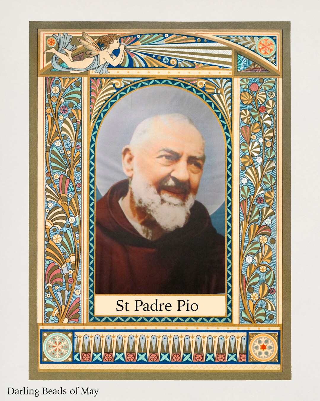 St Padre Pio Holy Card DIGITAL DOWNLOAD - Etsy