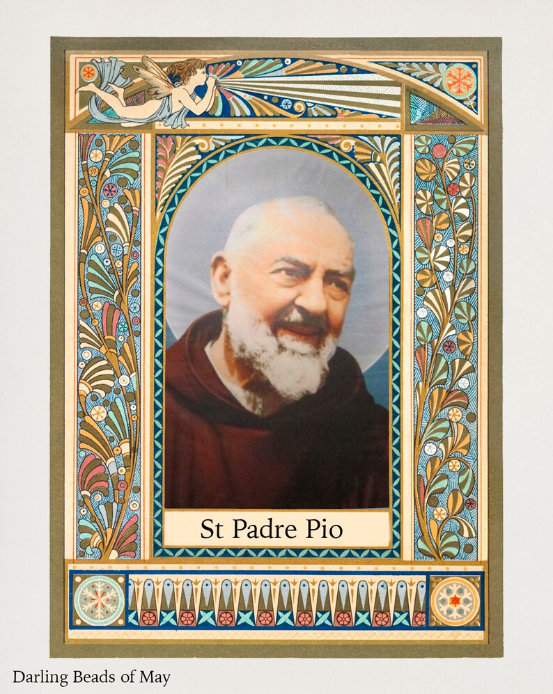 St Padre Pio Holy Card DIGITAL DOWNLOAD - Etsy