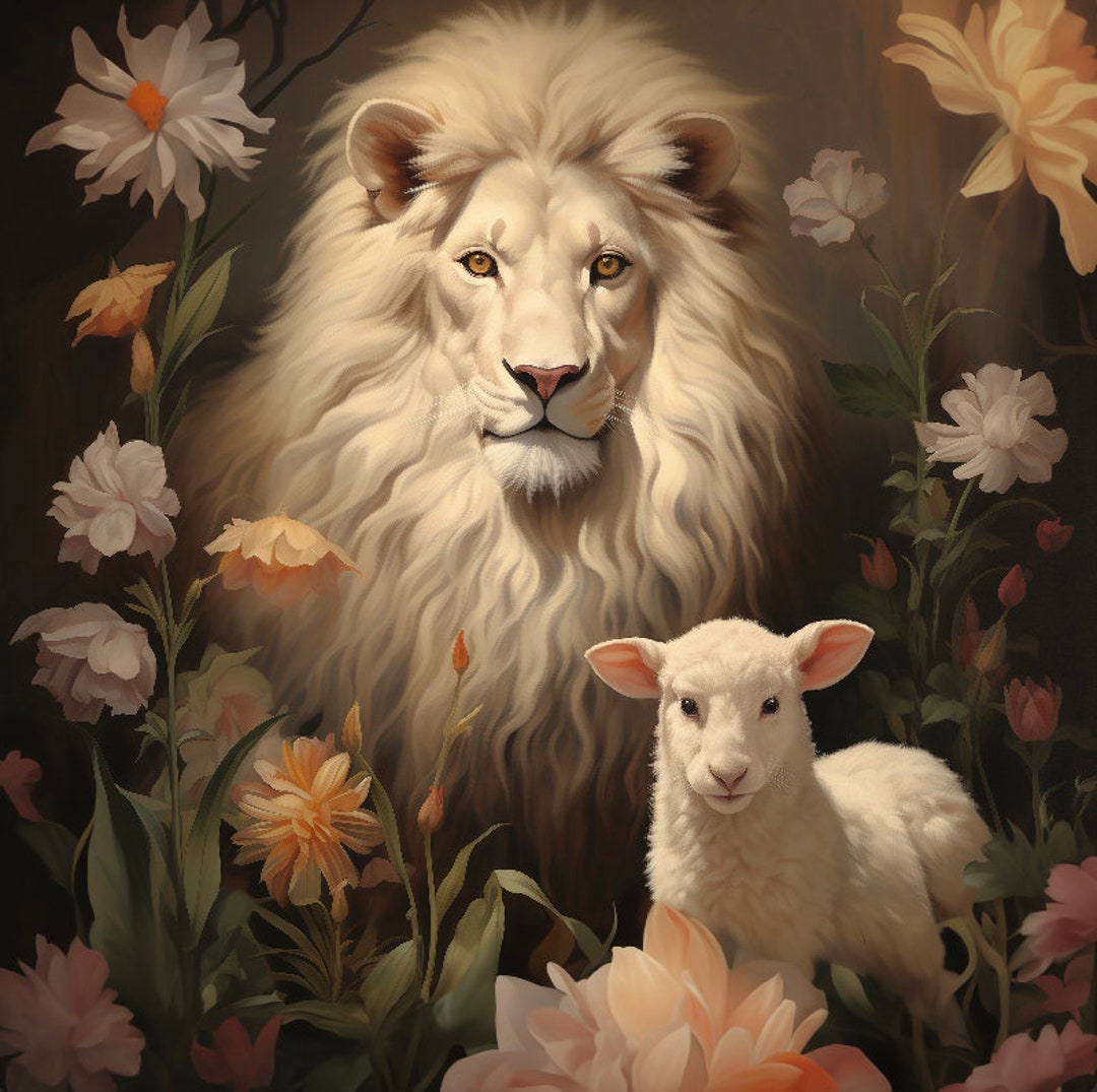 Lion and the Lamb Religious Easter Digital Download - Symbolic ...