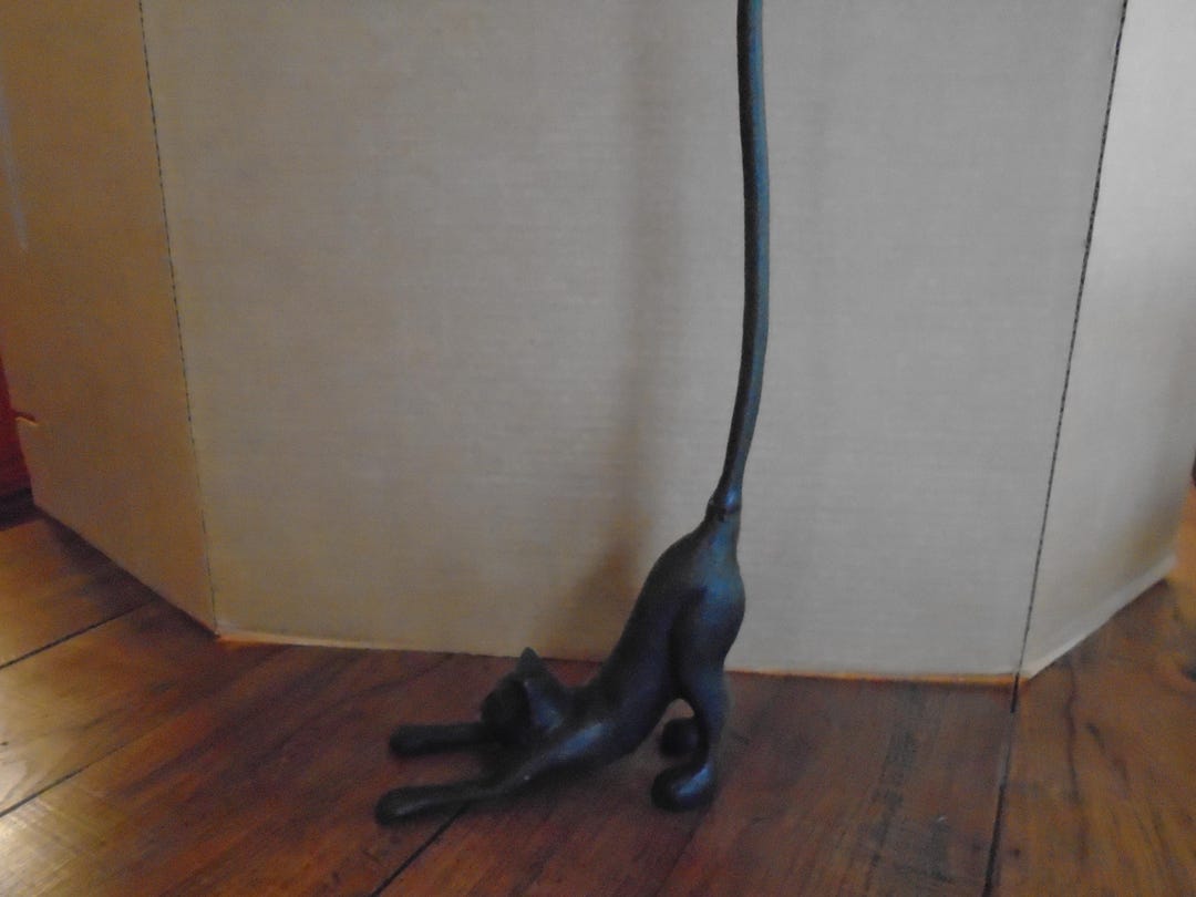 Cat Paper Towel Holder, Cat String Holder, Black, Cast Iron Cat, Gift ...