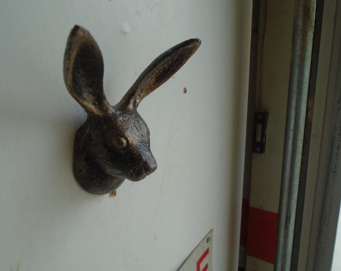 Wall Mount Rabbit, Bronze Color Rabbit, Rabbit Head, Wall Mounted, Gift ...