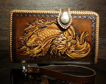 Leather Koi Wallet | Etsy