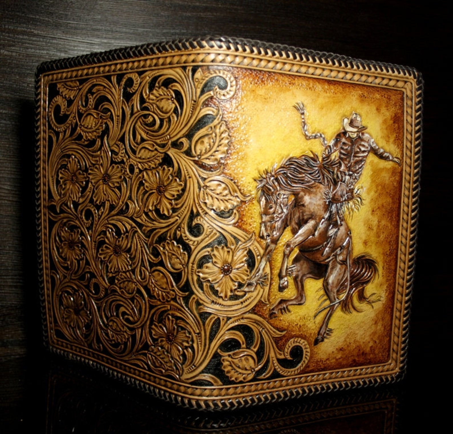 Hand-tooled leather cover tooled book cover sheridan book | Etsy