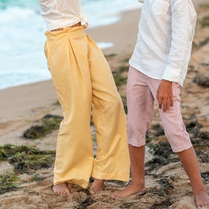 Girls Linen Palazzo Pants/ Toddler Girl Wide Leg Pants/ Linen Trousers ...