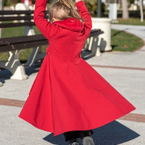 Red Fleece Girls Winter Coat: Long Softshell Toddler Jacket - Etsy