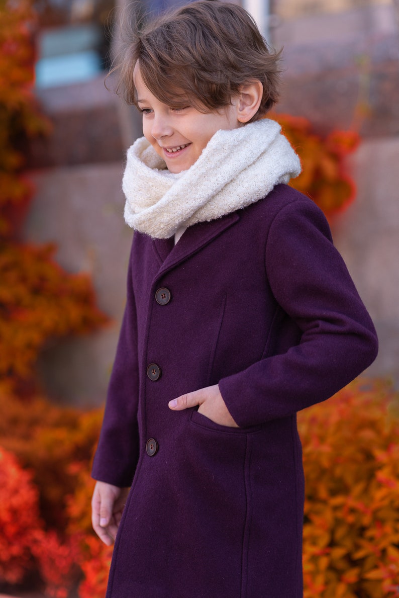Wool winter coat boys Vintage classic long coat Trendy | Etsy
